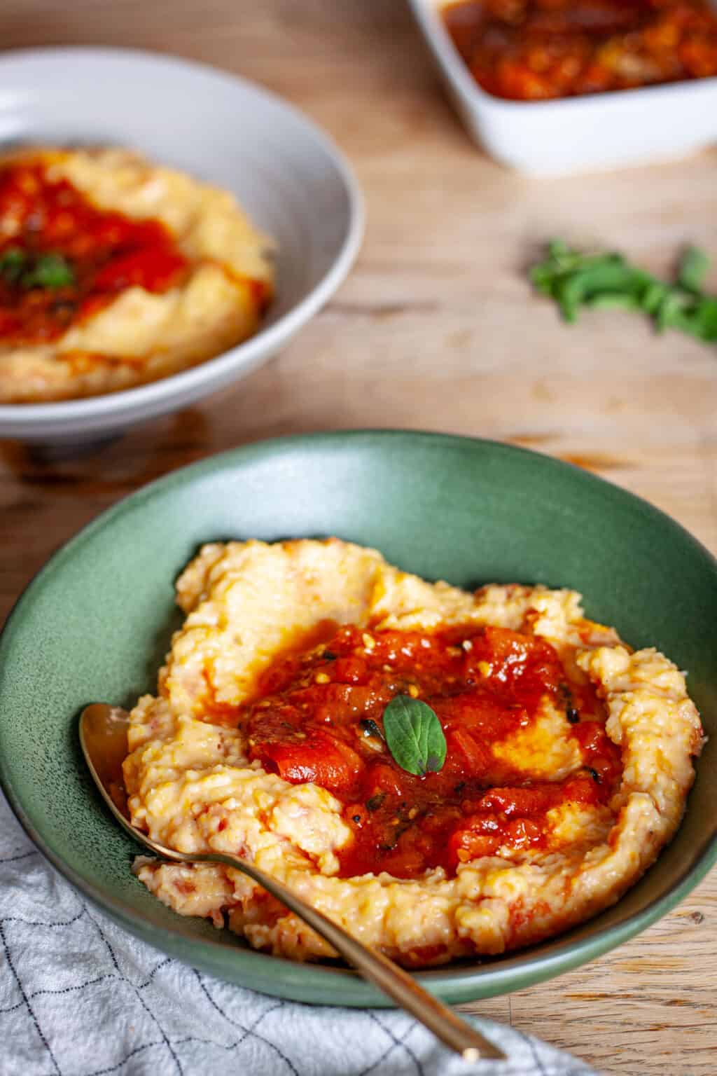 Cheesy Polenta with Roasted Tomatoes - The Real Recipes